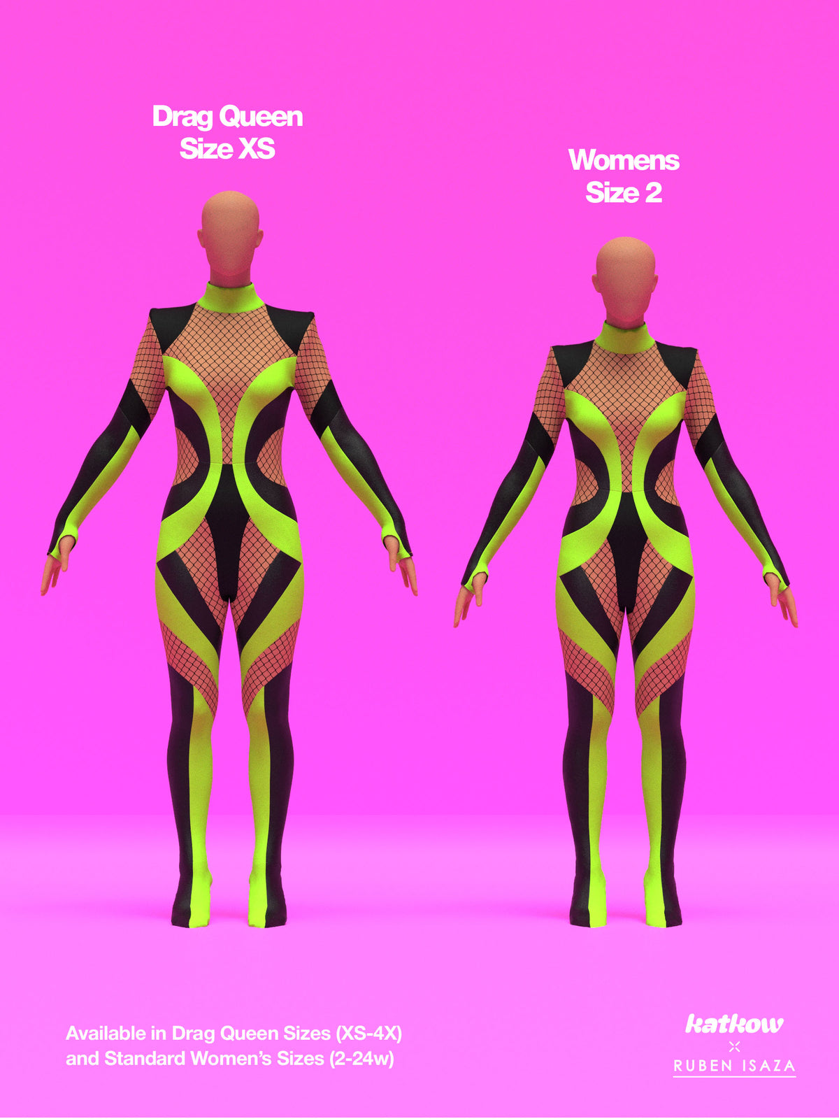 Mesh Striped Full-Body Catsuit Sewing Pattern by Ruben Isaza – Katkow