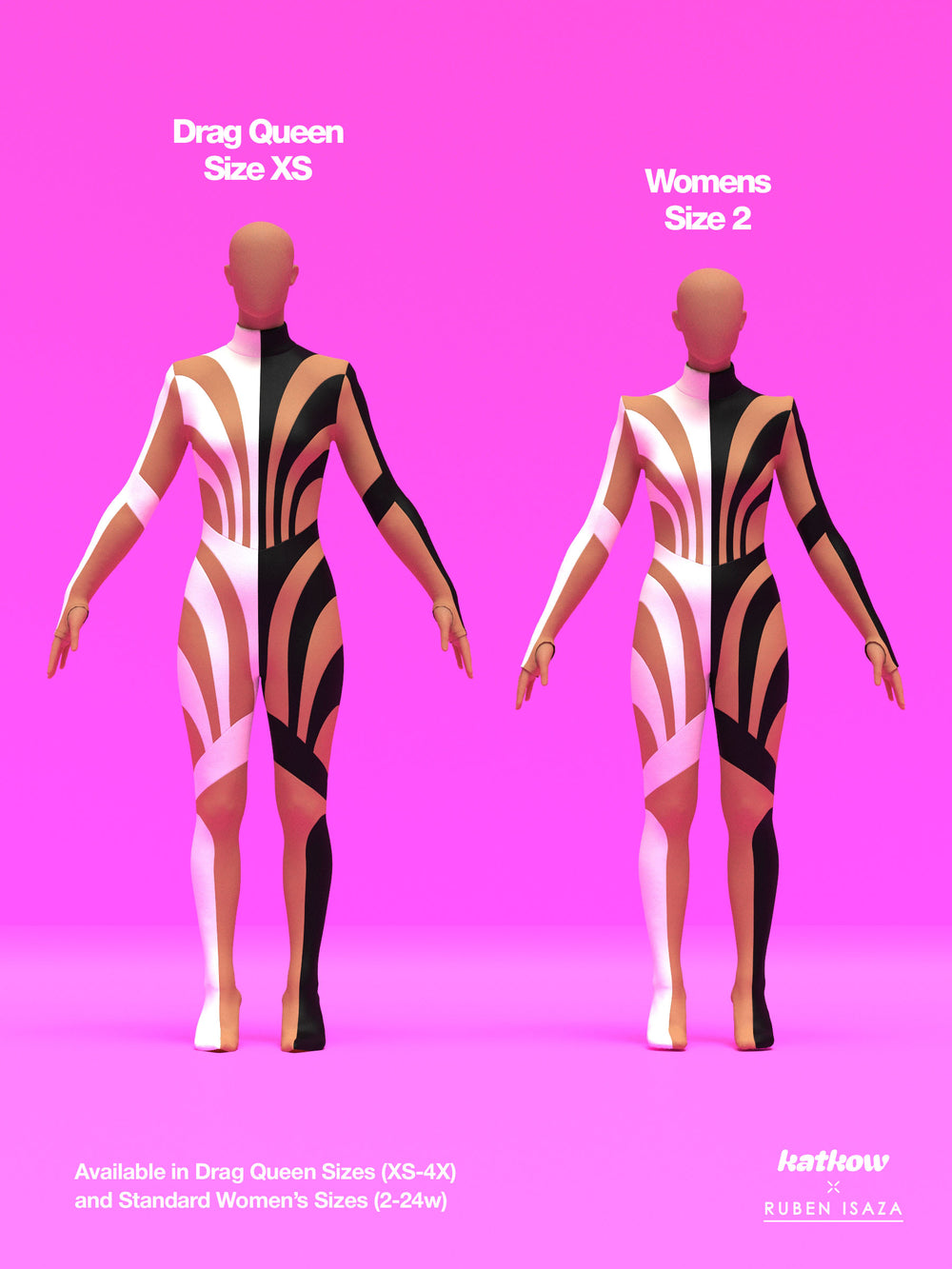 Half Striped Full-Body Catsuit Sewing Pattern by Ruben Isaza – Katkow