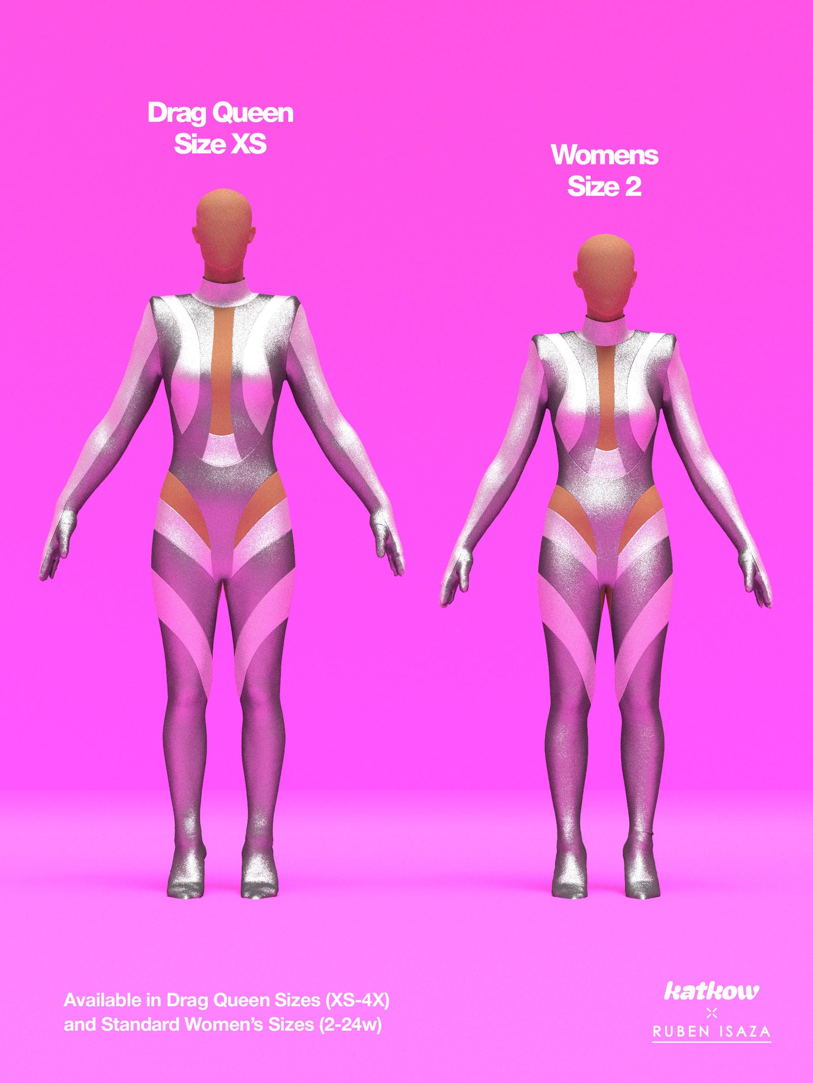 Silver Striped Full-Body Catsuit Sewing Pattern by Ruben Isaza – Katkow