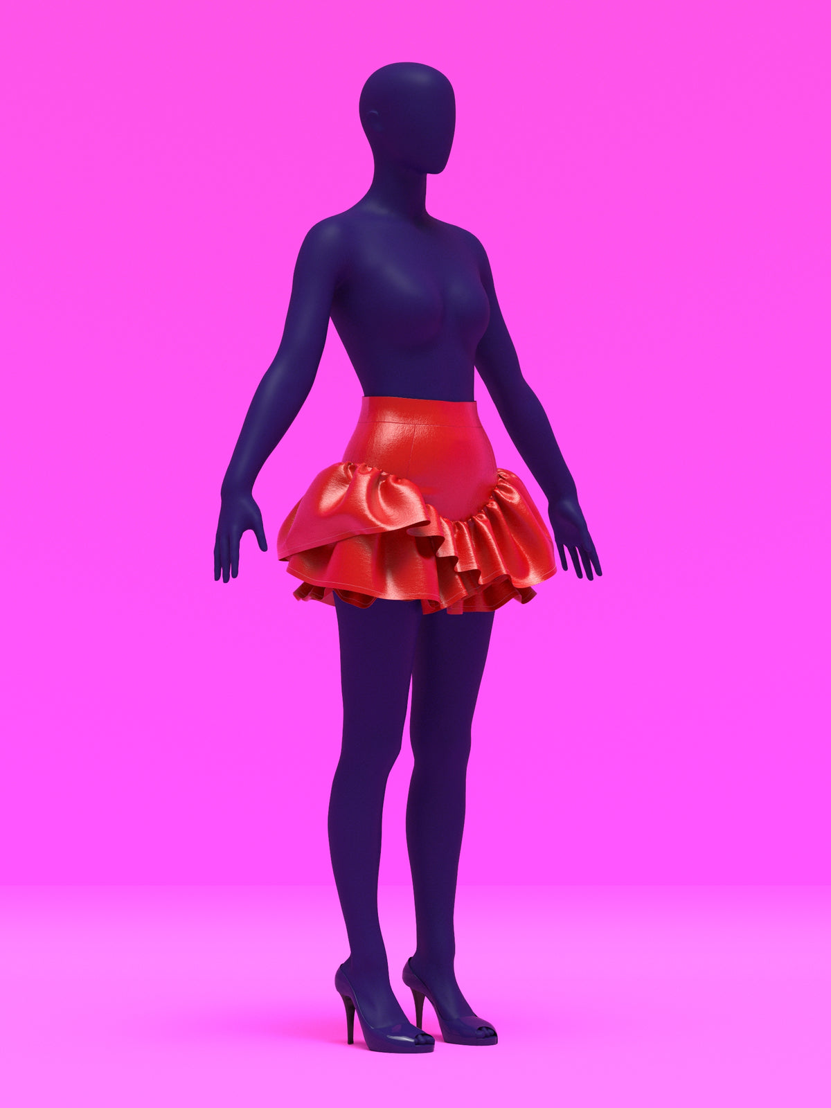 Mini Skirt with Wave Ruffles Sewing Pattern For Drag Queens – Katkow