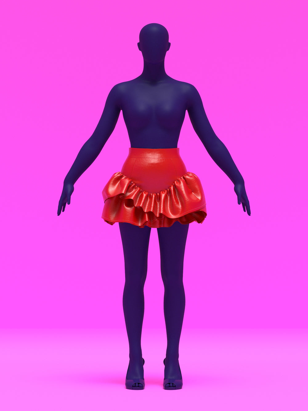 Mini Skirt with Wave Ruffles Sewing Pattern For Drag Queens – Katkow