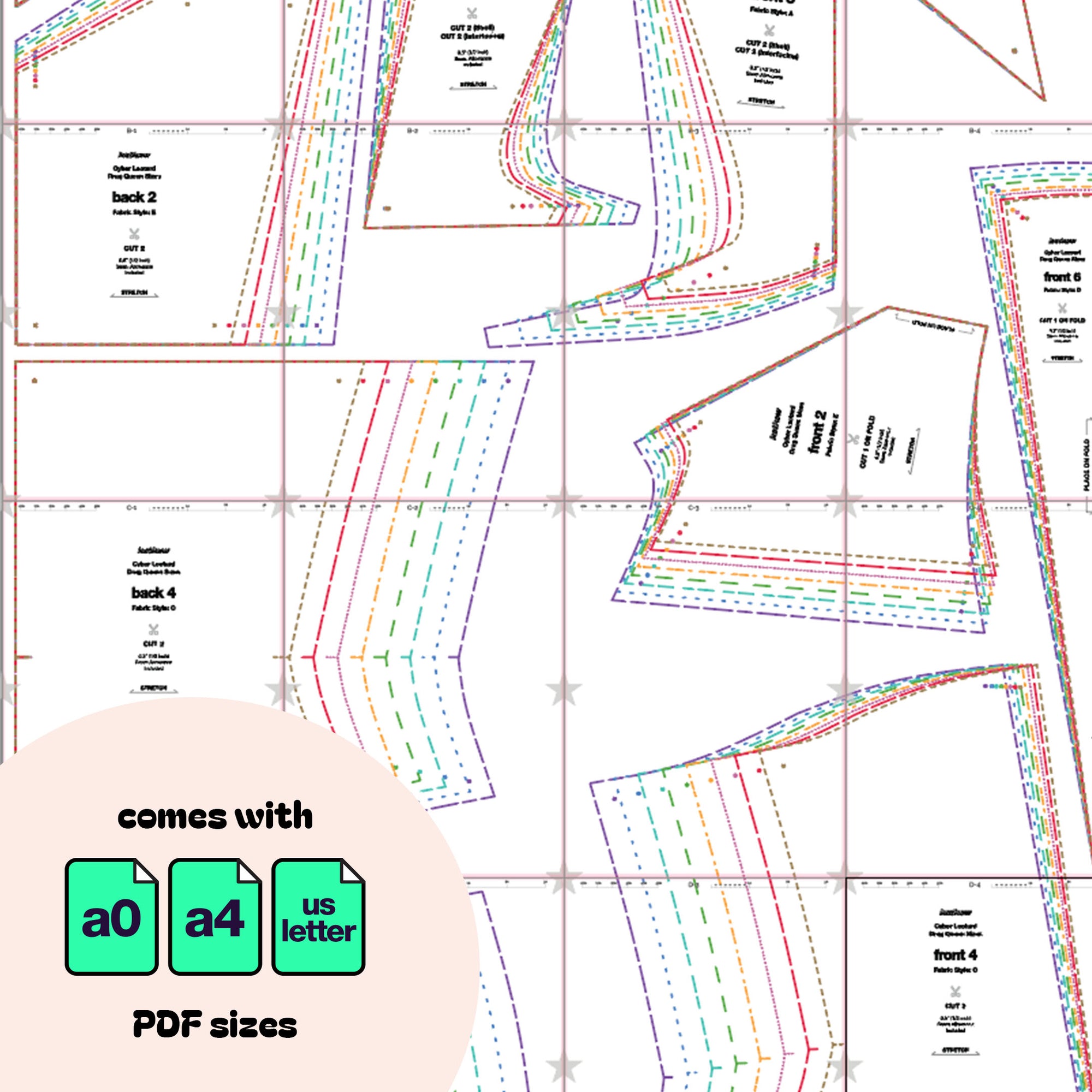 Cyber Cutout Leotard Sewing Pattern (XS-4X) For Drag Queens – Katkow