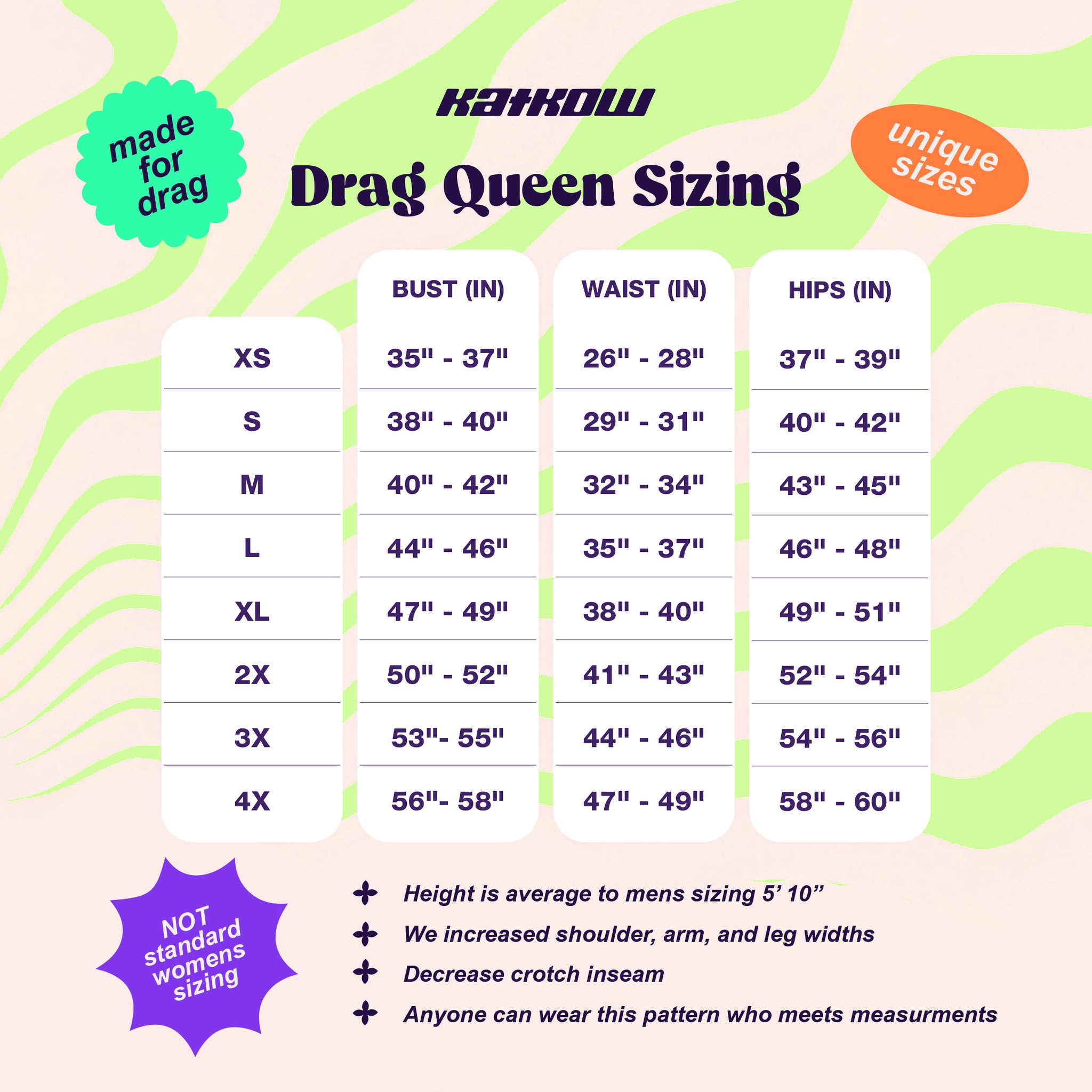 Sleeveless Cutout Leotard Sewing Pattern (XS-4X) PDF For Drag Queens – Katkow