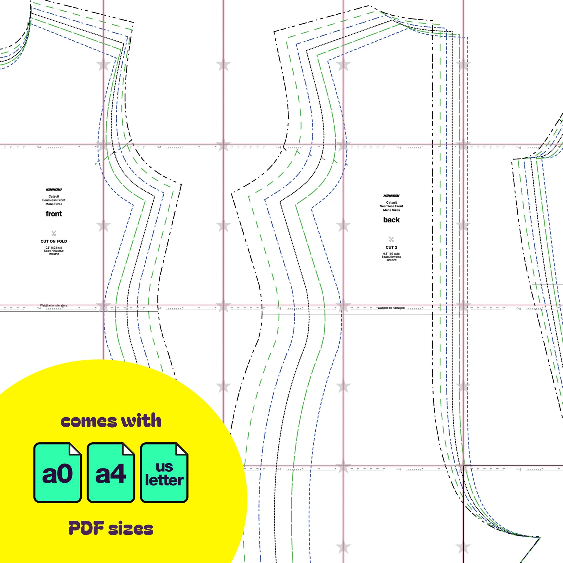 Mens Catsuit Sewing Pattern (Sizes XS-XXL) – Katkow