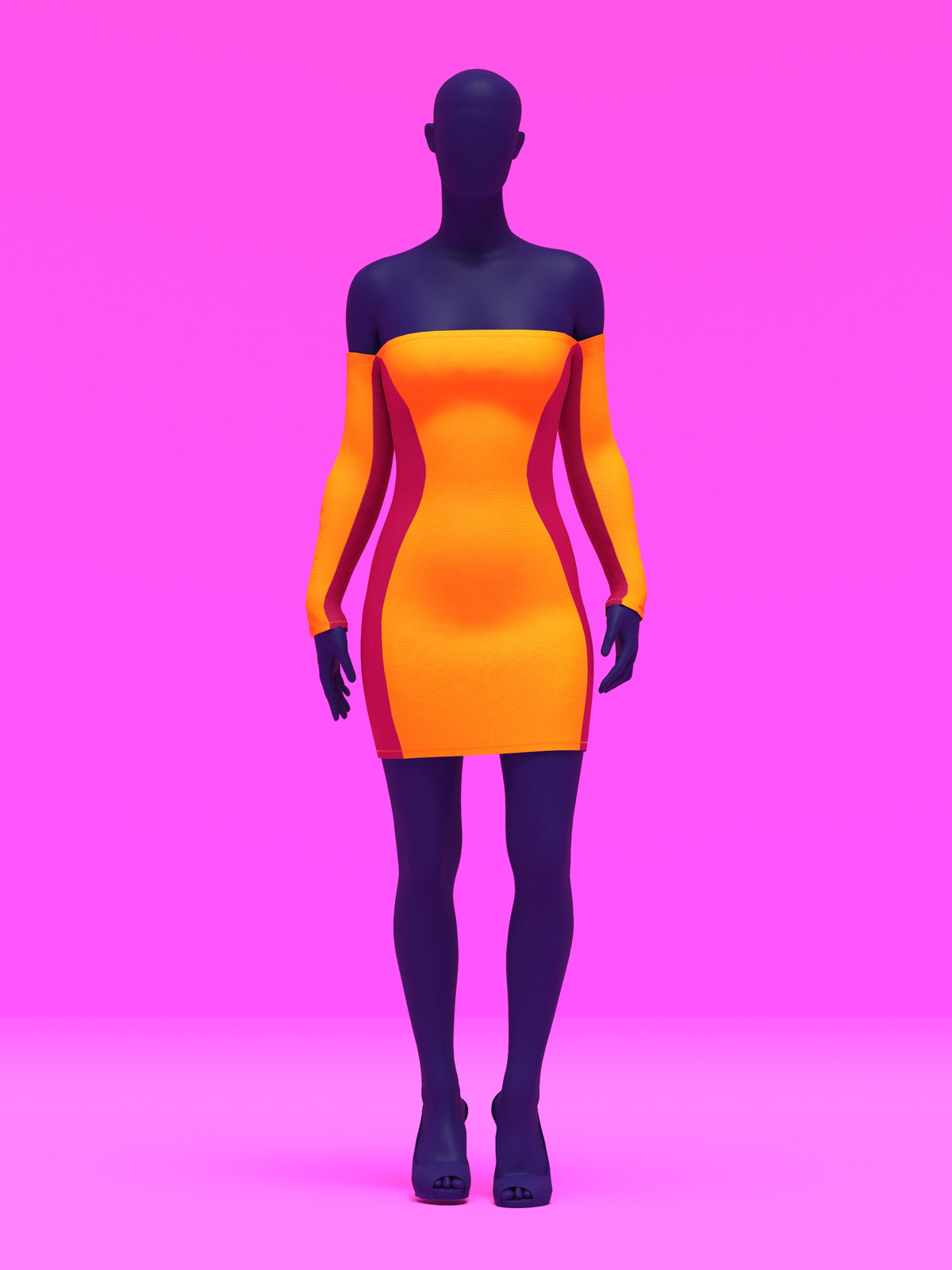 Off-Shoulder Snatched Dress Sewing Pattern (XS-4X) For Drag Queens – Katkow