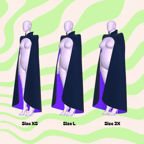 Pointed Shoulder Cape Sewing Pattern (XS-4X) For Drag Queens – Katkow