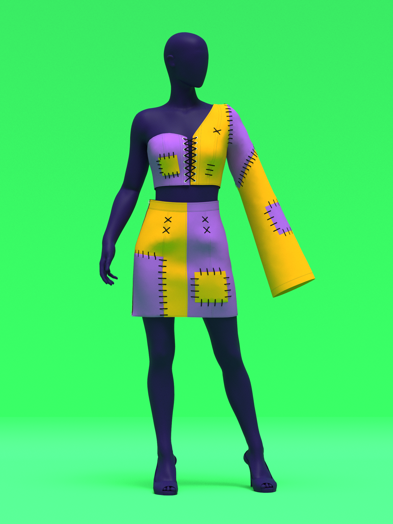 How to Sew a Frankenstein Patchwork Dress Drag Halloween Costume – Katkow