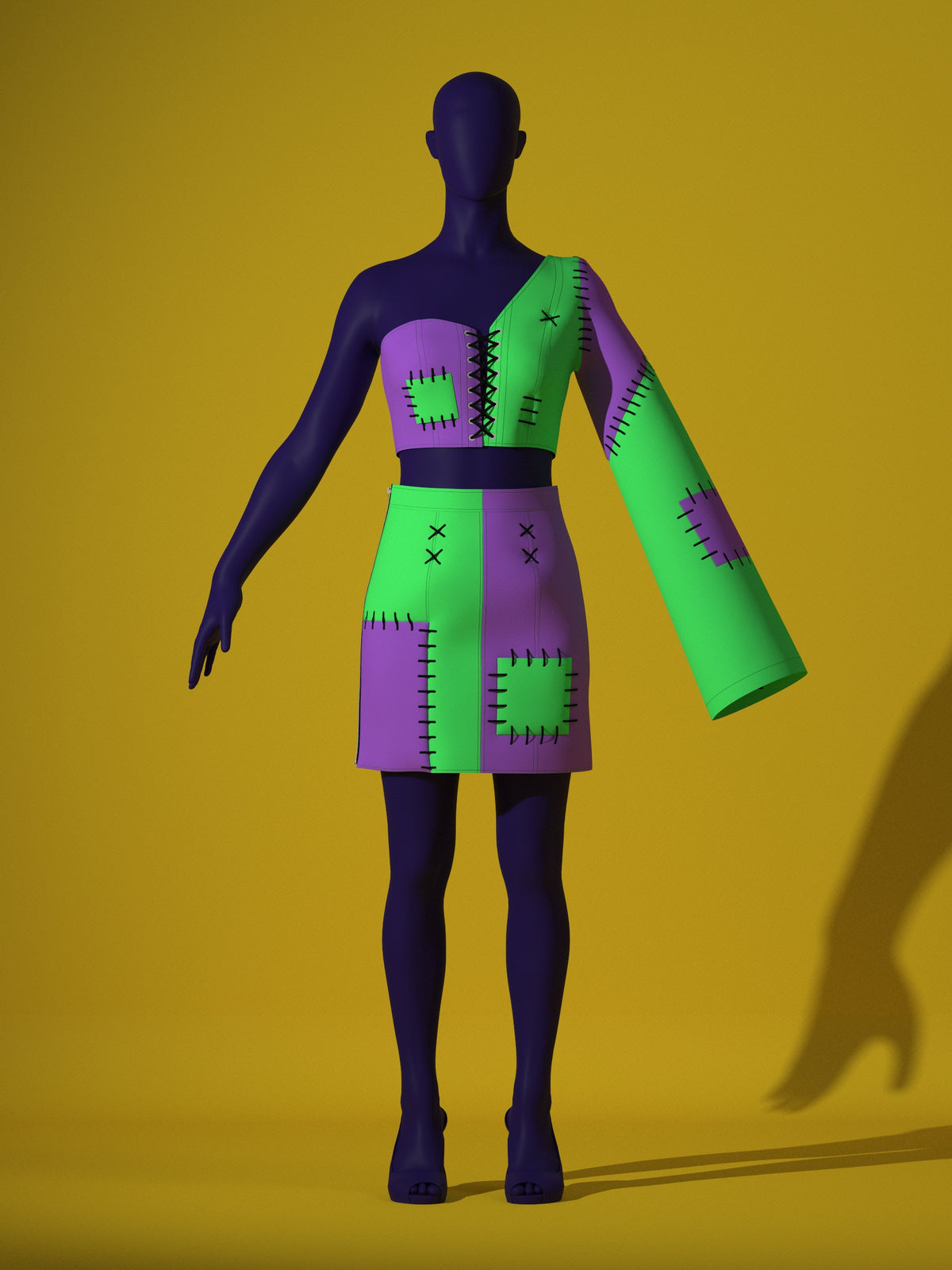 How to Sew a Frankenstein Patchwork Dress Drag Halloween Costume – Katkow