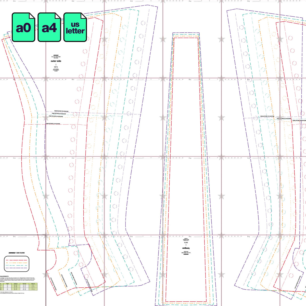 Lace-Up Thigh High Heel Spats Sewing Pattern (S-4X) – Katkow