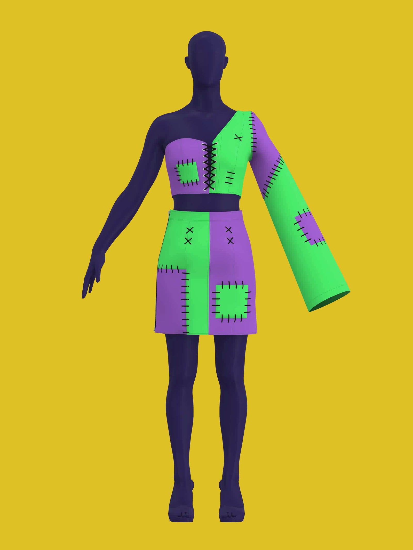 How to Sew a Frankenstein Patchwork Dress Drag Halloween Costume – Katkow