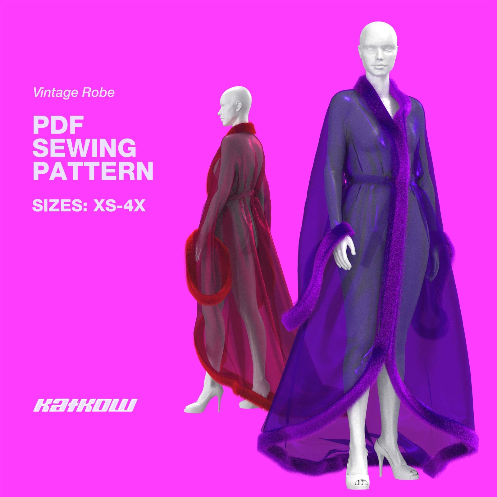 Vintage Robe Sewing Pattern (Sizes XS-4X) – Katkow